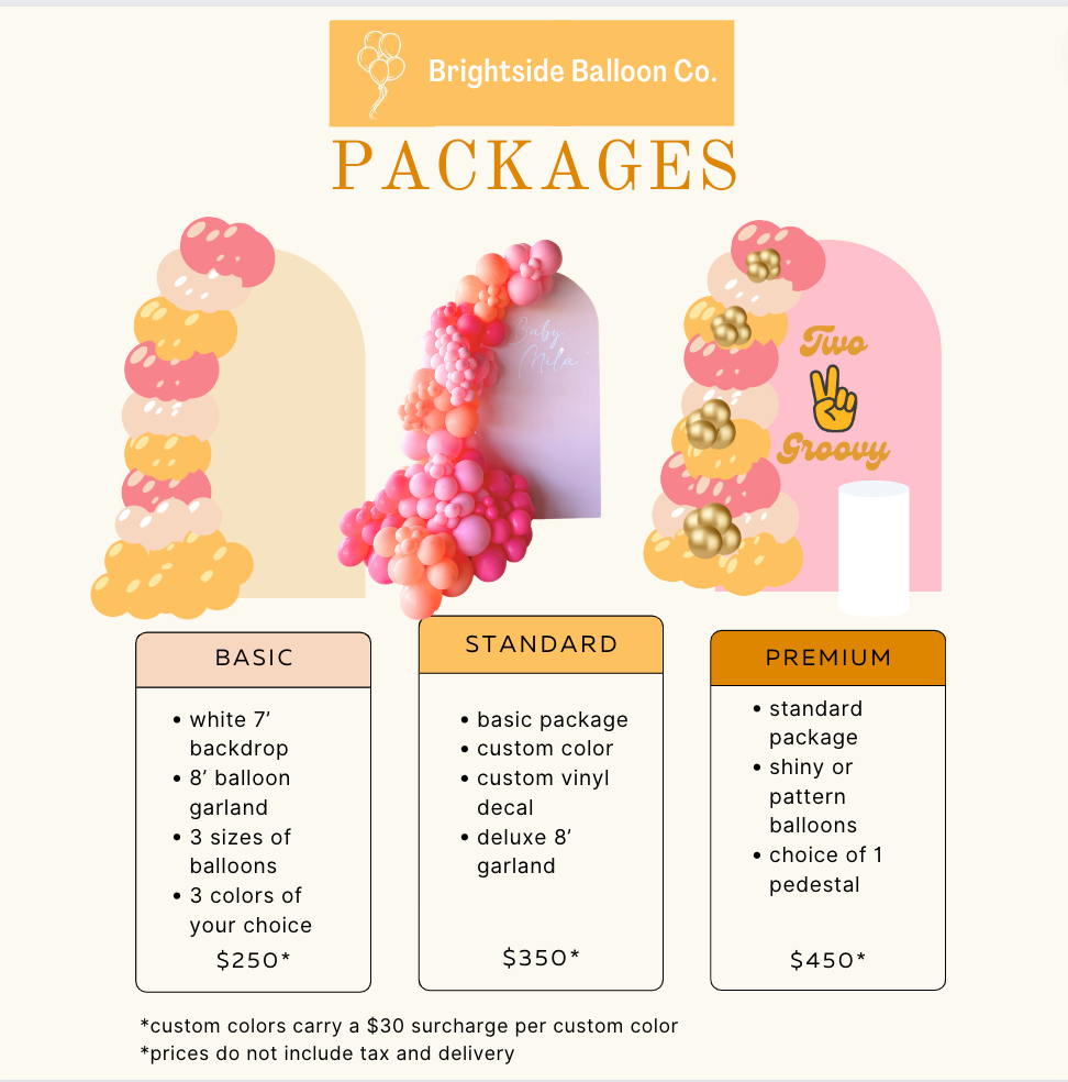 Basic Balloon Package – Brightside Events - Party Decor Rental in Orlando